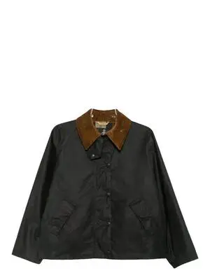 Barbour Corduroy-collar Waxed Jacket - Green