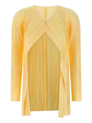Issey Miyake Mellow Pleats Cardigan - Yellow