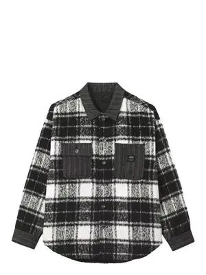 FIVE CM Check-pattern Patch-pocket Shirt - Black