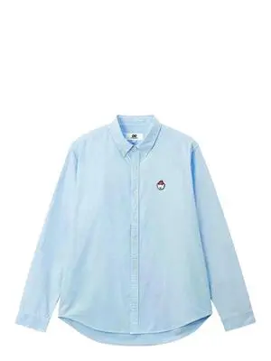 CHOCOOLATE Bear-patch Button-down Shirt - Blue