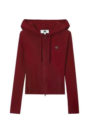 CHOCOOLATE Ribbed Zip-up Hoodie - Red