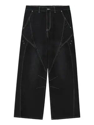 FIVE CM Raw-edge Panelled Jeans - Black
