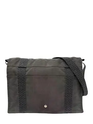 Hermès 1990-2010 Canvas Herline Messenger Crossbody Bag - Grey