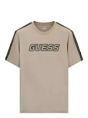 Guess Front Logo Stretch T-shirt - Neutrals