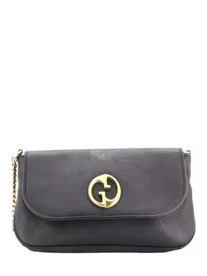 Gucci 1973 Chain Leather Medium Shoulder Bag - Black