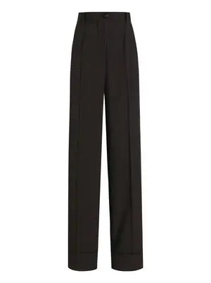 Dolce & Gabbana Flared Woolen Pants Pants And Shorts Wool - Black