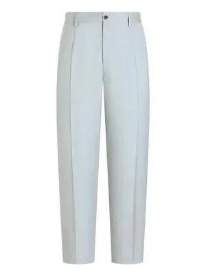 Dolce & Gabbana Shantung Viscose Tailored Trousers - Azure