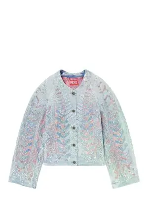 DIESEL® Jacket In Microstone Devoré Denim - Blue