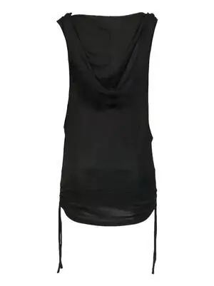 BOHEMSEO Cowl-neck Sleeveless Hoodie - Black
