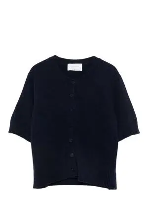 DANIELE FIESOLI Short-sleeve Knitted Cardigan - Blue