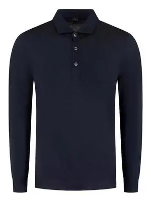 Fedeli Long-sleeved Polo Shirt - Blue