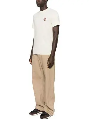 Moncler Logo-patch Jersey T-shirt - Neutrals