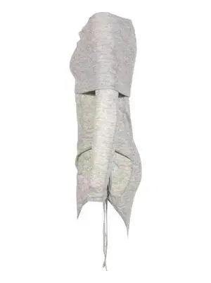 BOHEMSEO Off-shoulder Asymmetric Blouse - Grey