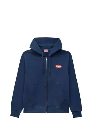 Kenzo Loves Embroidered Zip-up Hoodie - Blue