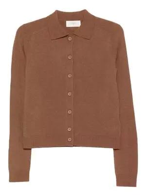 I BLUES Button-up Collared Cardigan - Brown