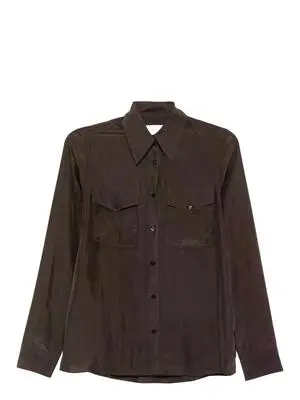 XACUS Silk Slub Texture Shirt - Brown