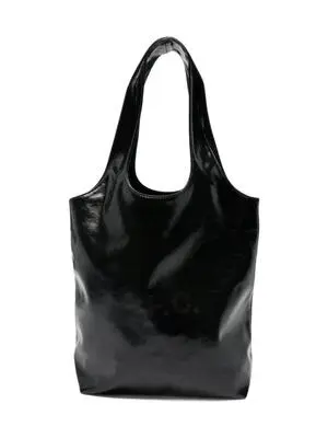 A.p.c. Logo-print Patent-finish Tote Bag - Black