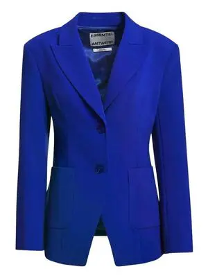 Essentiel Antwerp Knightly Single-breasted Padded-shoulder Blazer - Blue