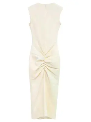 Jacquemus The Alba Ruched Fitted Midi Dress - Neutrals