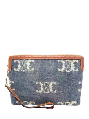 Celine Triomphe Denim Clutch Bag - Blue
