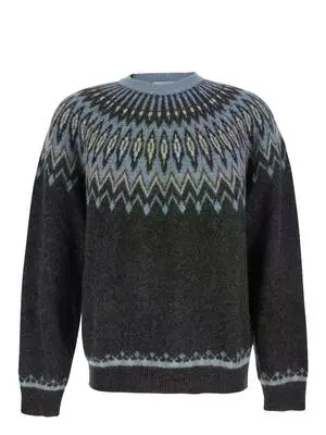 ROBERTO COLLINA Fair Isle-knit Sweater - Grey