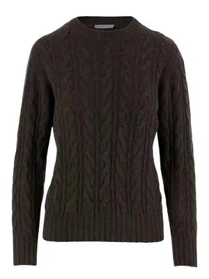 OLIVER LATTUGHI Cable-knit Cashmere Sweater - Brown