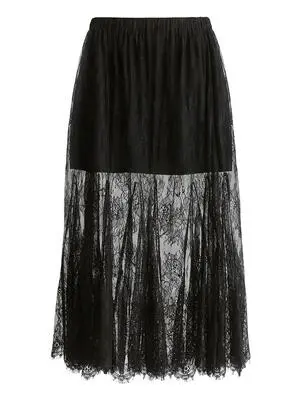 PAISIE Two-piece Lace Skirt With Godet Paneling - Black