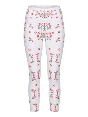 JESSIE ZHAO NEW YORK Day Garden High-waisted Cropped Leggings - White