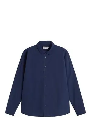 THINKING MU Oversize Seersucker Haru Shirt - Blue
