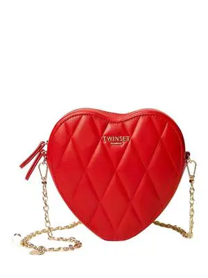 TWINSET Quilted Heart Chain Mini Bag - Red