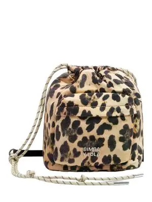 Bimba Y Lola Drawstring Leopard Mini Bag - Neutrals
