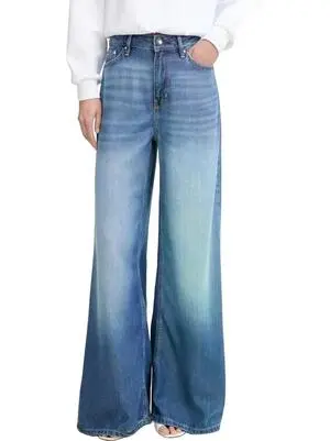 Guess High-rise Bellflower Wide-leg Jeans In Cartagena Bay - Blue