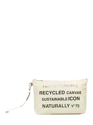 V°73 Logo-print Clutch Bag - Neutrals