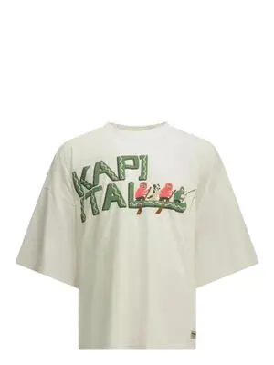 Kapital Graphic-print Mesh-back T-shirt - Neutrals