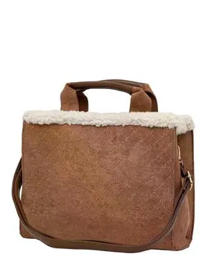 MORGAN Monogram-quilted Shearling-trim Tote Bag - Brown