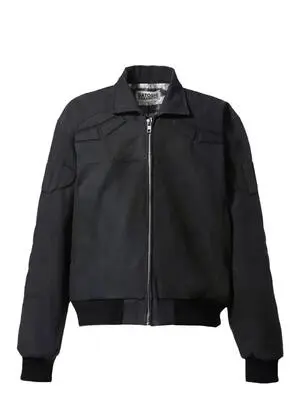 SATOSHI NAKAMOTO Padded Panelled Bomber Jacket - Black