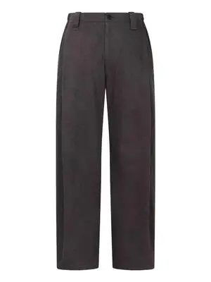 STUDIO TOMBOY Drawstring-waist Cotton Trousers - Grey