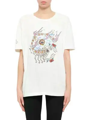 Givenchy Printed Crew Neck T-shirt - Neutrals
