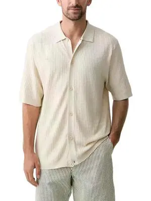 LINDBERGH Textured Short-sleeve Shirt - Neutrals