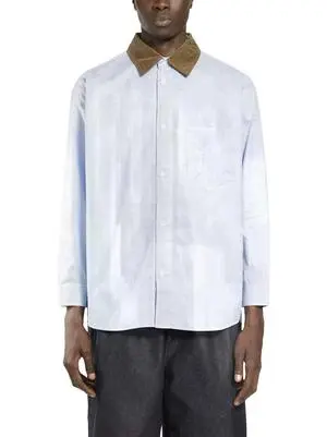 Comme Des Garçons Corduroy-collar Shirt - Blue