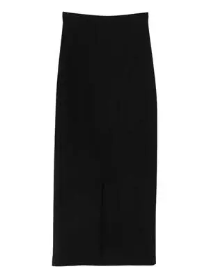 THE ROW Wool Midi Skirt - Black