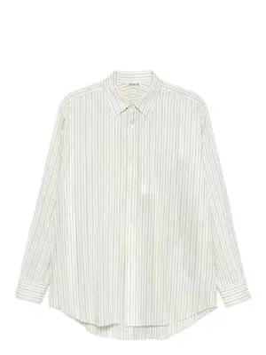 Auralee Striped Long-sleeve Shirt - Neutrals