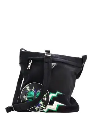 PRADA Prada Frankenstein Messenger Bag Printed Tessuto Crossbody Bag