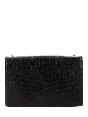 SAINT LAURENT Saint Laurent Classic Monogram Tassel Crocodile Embossed Leather Medium Cross Body Bag
