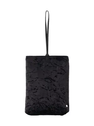 VALESQUE Bundle Leather-trimmed Velvet Clutch - Black