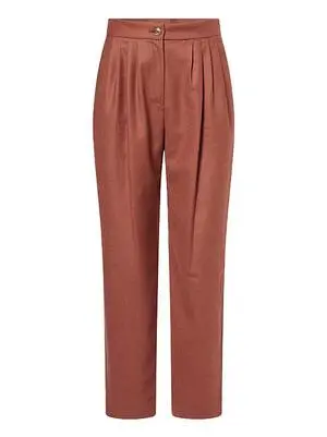 BLAZÉ MILANO Fox Pleated Wool-blend Trousers - Rust