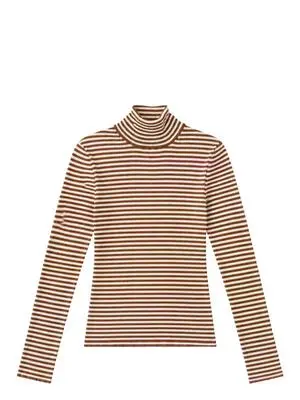 Max Mara Striped Ribbed-knit Sweater - Brown