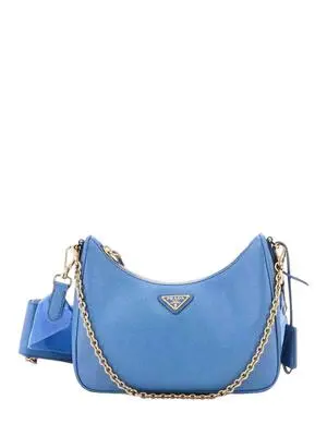 Prada Prada Re-Edition 2005 Saffiano Leather Shoulder Bag Blue