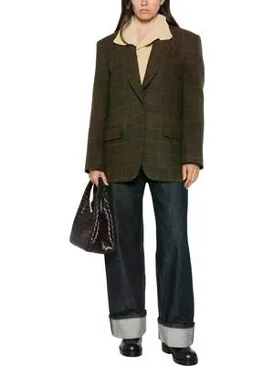 RÓHE Oversized Check Blazer - Brown