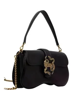 Just Cavalli Iconic Snakes Logo-plaque Crossbody Bag - Black